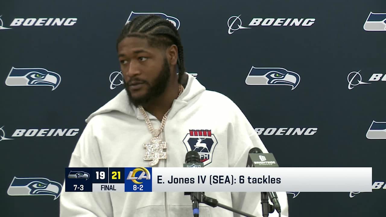 Seattle Seahawks linebacker Ernest Jones IV on quarterback Sam Darnold ...