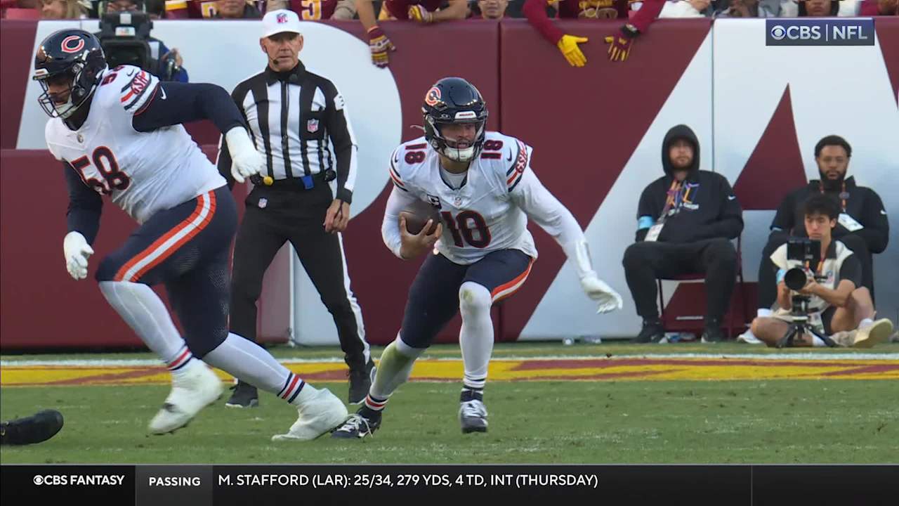 Chicago Bears quarterback Caleb Williams weaves through Washington ...