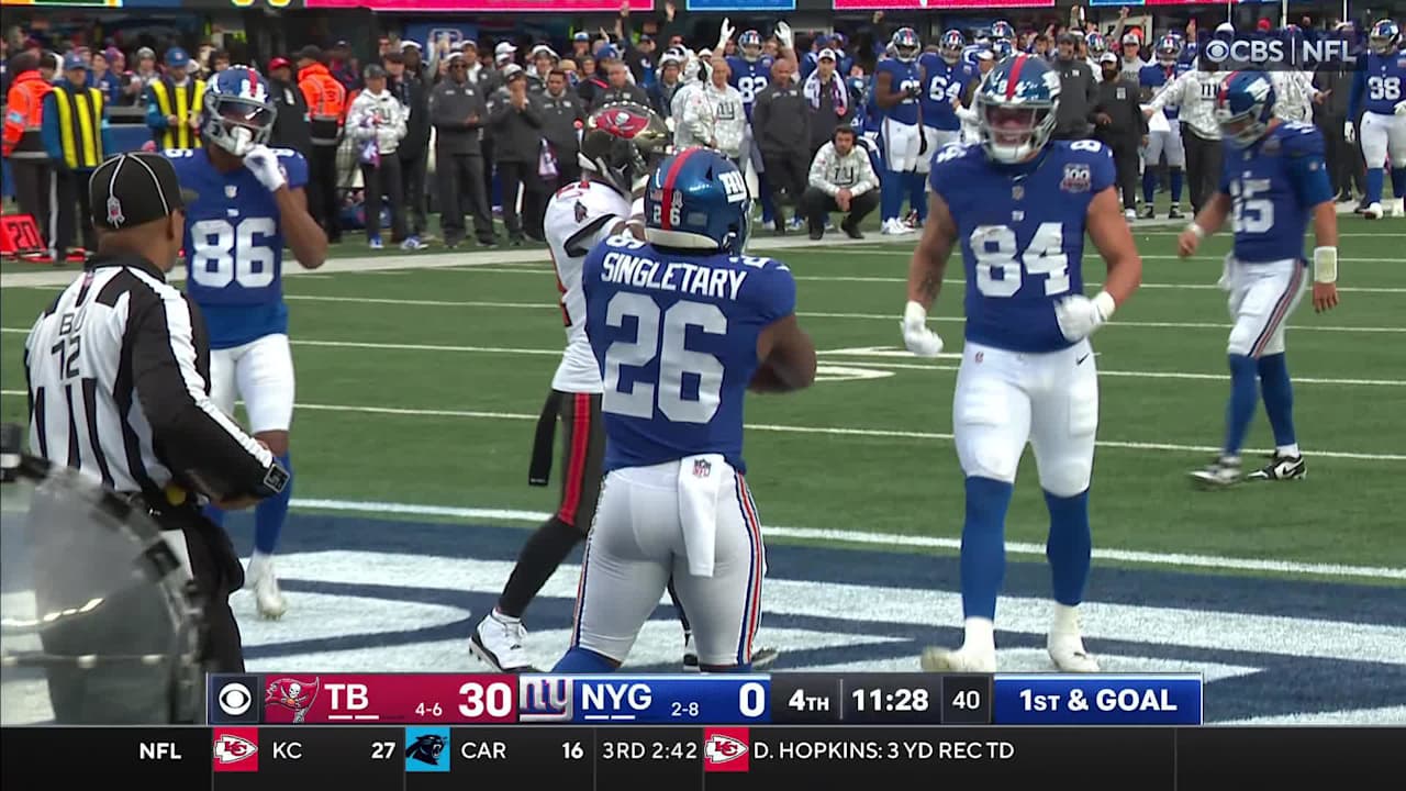 New York Giants running back Devin Singletary's TD rush secures first ...