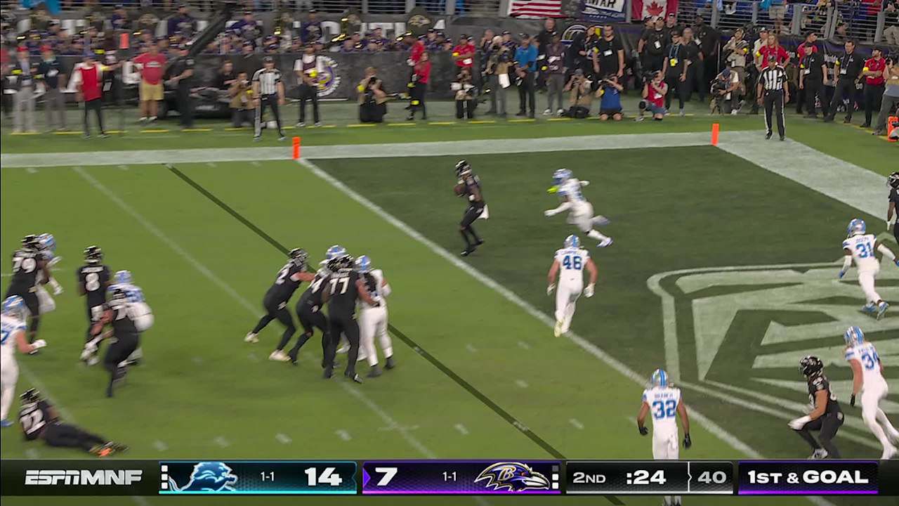 Baltimore Ravens quarterback Lamar Jackson's first touchdown pass of ...