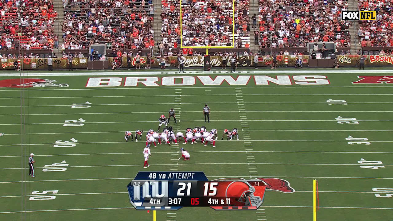 New York Giants kicker Greg Joseph's missed FG attempt gives Browns ...
