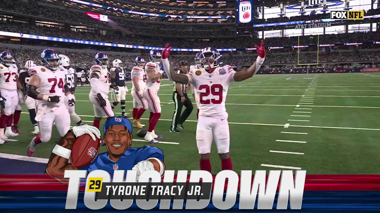 New York Giants running back Tyrone Tracy's fourth TD run of 2024 caps ...