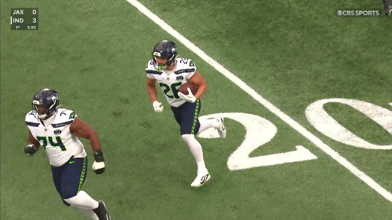 Seattle Seahawks running back Zach Charbonnet's 25-yard run allows ...
