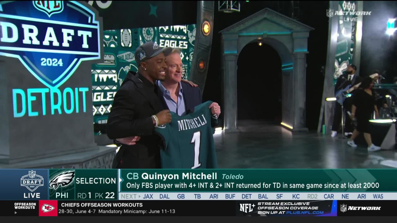 Philadelphia Eagles select cornerback Quinyon Mitchell with No. 22 pick ...