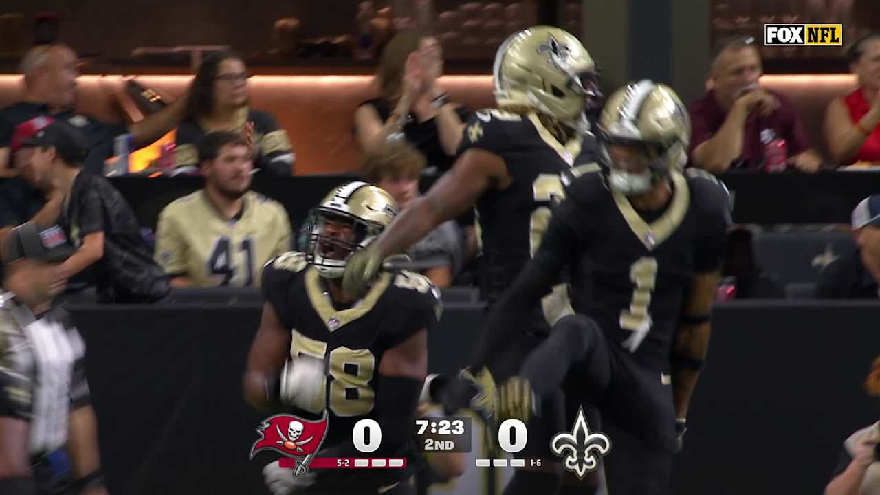 New Orleans Saints defense gets FOUR straight stops at the 1-yard line ...