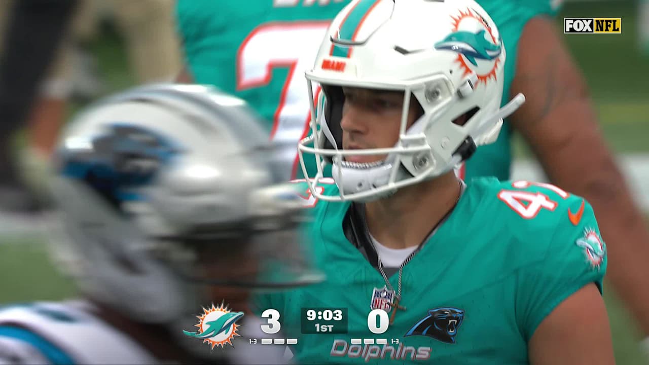 Miami Dolphins kicker Riley Patterson drills 43-yard field goal