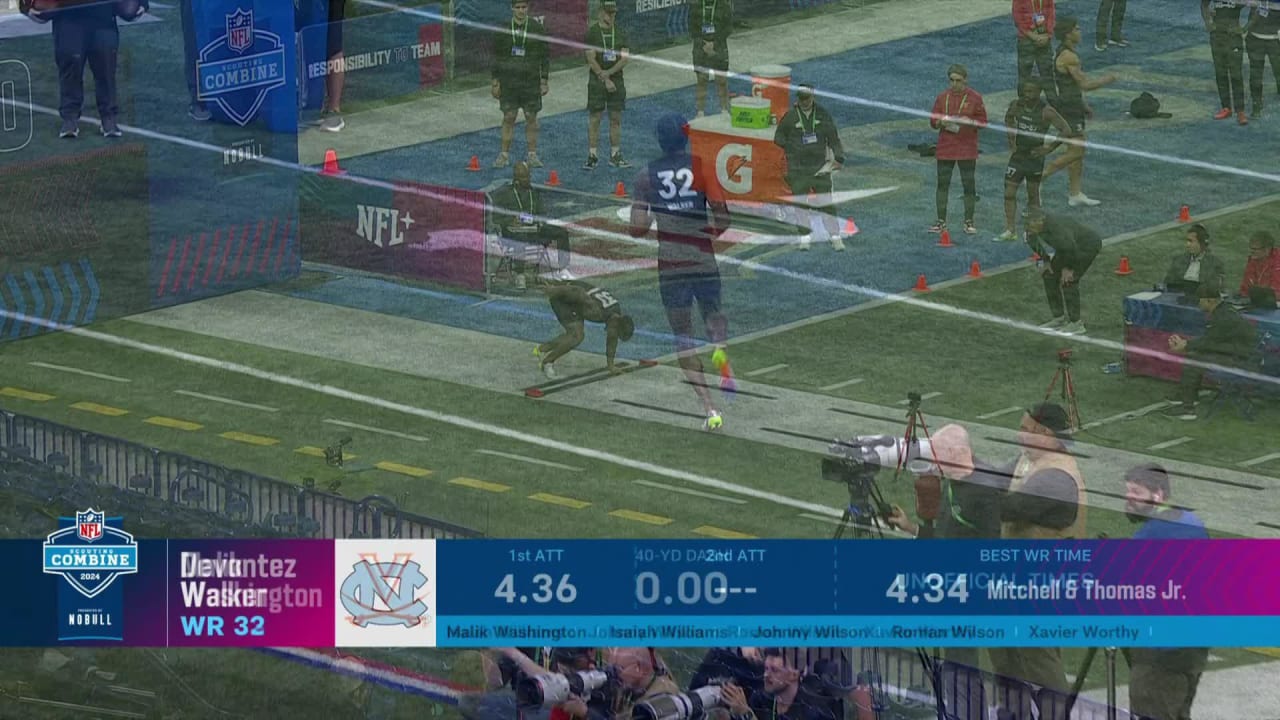 Wide receiver Devontez Walker runs official 4.36-second 40-yard dash at ...