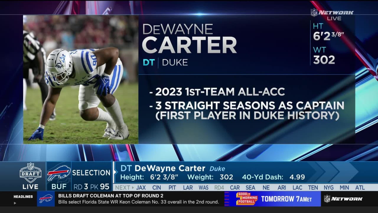 Buffalo Bills select defensive tackle DeWayne Carter with No. 95 pick ...