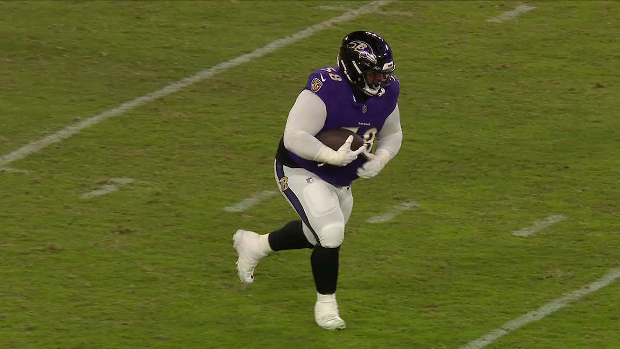 Can't-Miss Play: Big-man interception! 355-lb Baltimore Ravens ...