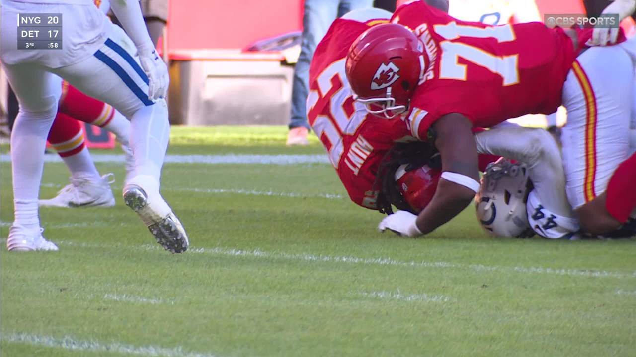 Indianapolis Colts force a red zone fumble with a flipping tackle on ...