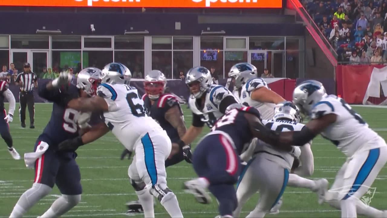 New England Patriots defensive lineman Jeremiah Pharms corrals Carolina ...