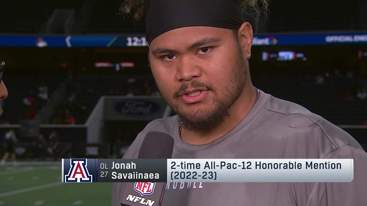 Arizona Wildcats Offensive lineman Jonah Savaiinaea talks with NFL.com Analyst Bucky Brooks on ...