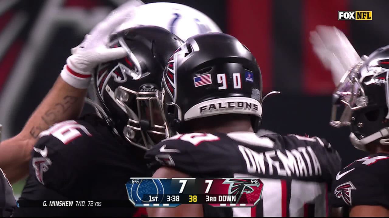 Atlanta Falcons defensive lineman Zach Harrison's second sack of rookie ...