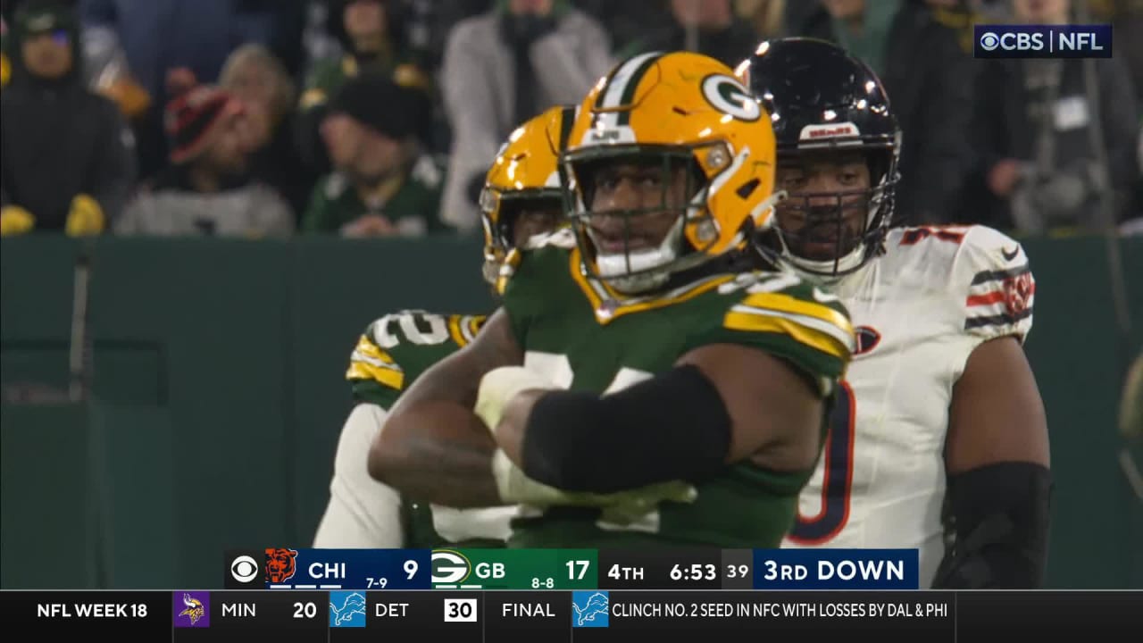 Green Bay Packers defensive lineman Karl Brooks powers through middle ...