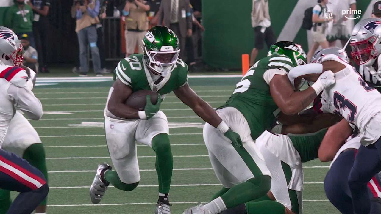 New York Jets running back Breece Hall's spinning run gets Jets down to ...