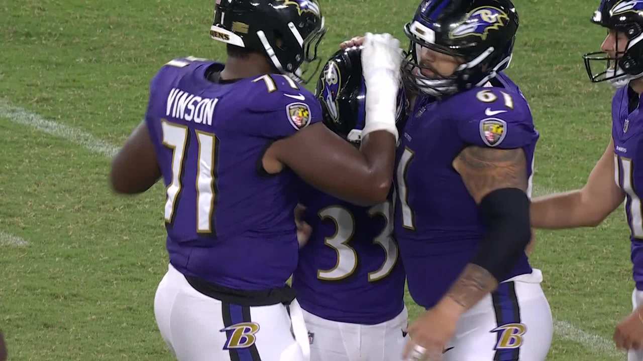 Baltimore Ravens kicker Tyler Loop's 52-yard field goal attempt is perfect