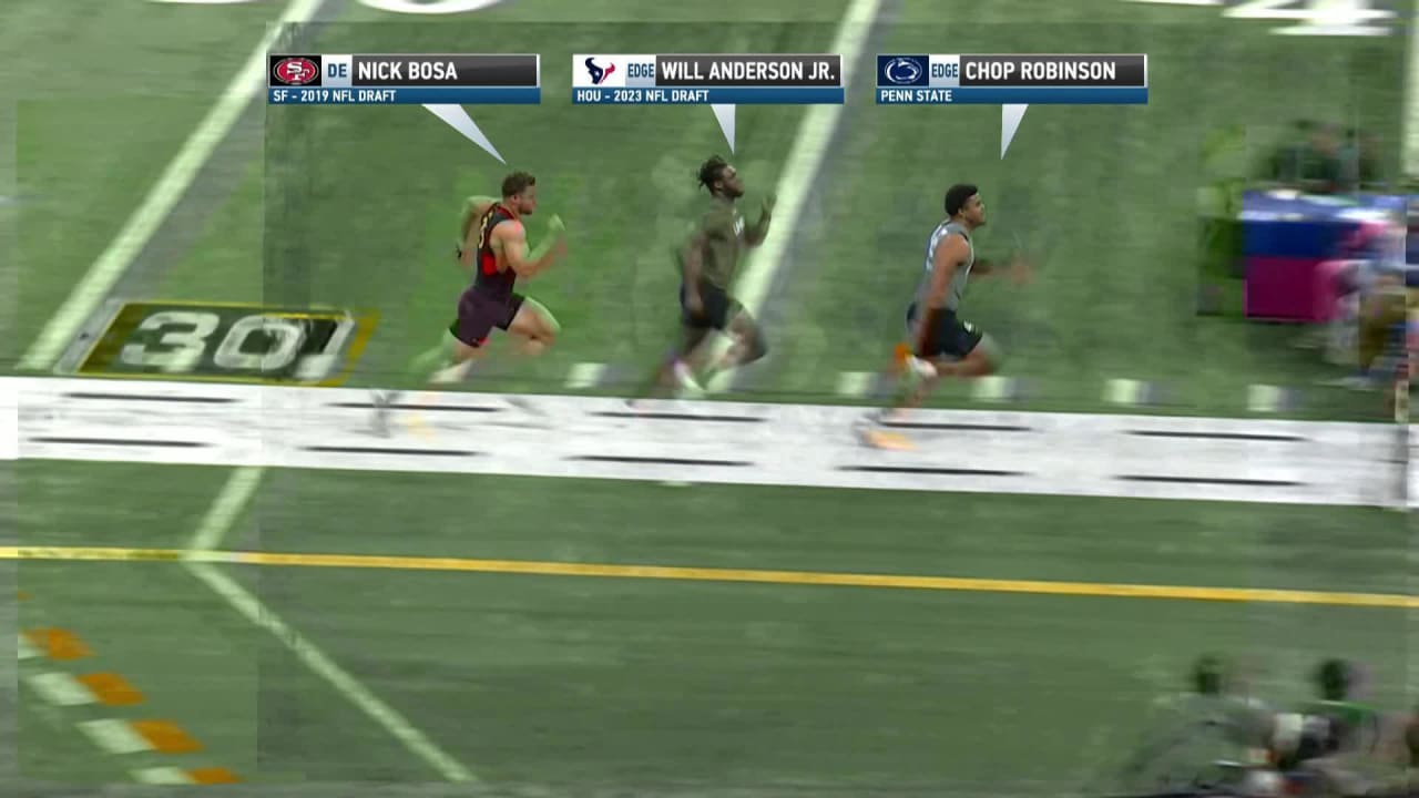 Penn State EDGE rusher Chop Robinson outruns Houston Texans EDGE rusher ...