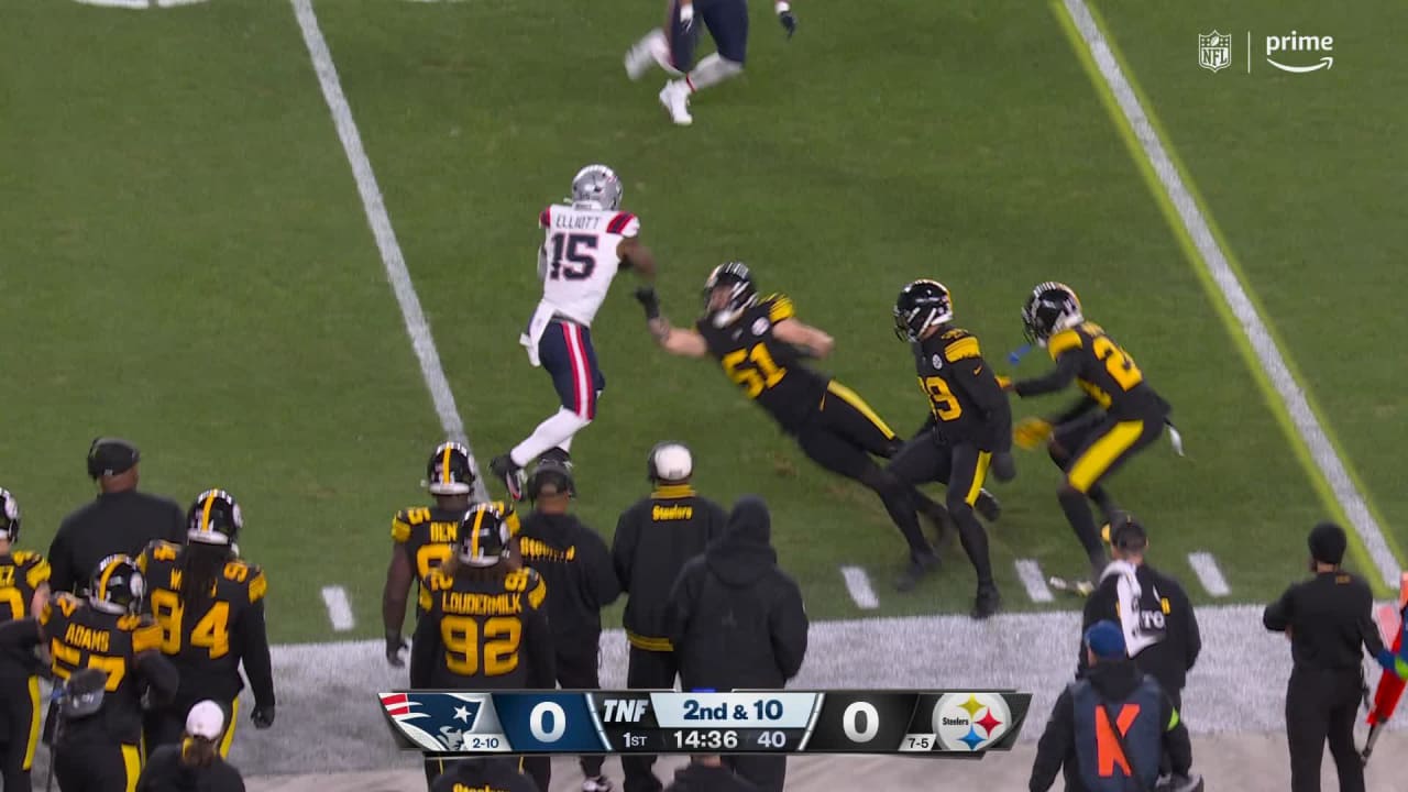 New England Patriots running back Ezekiel Elliott's slick juke move ...