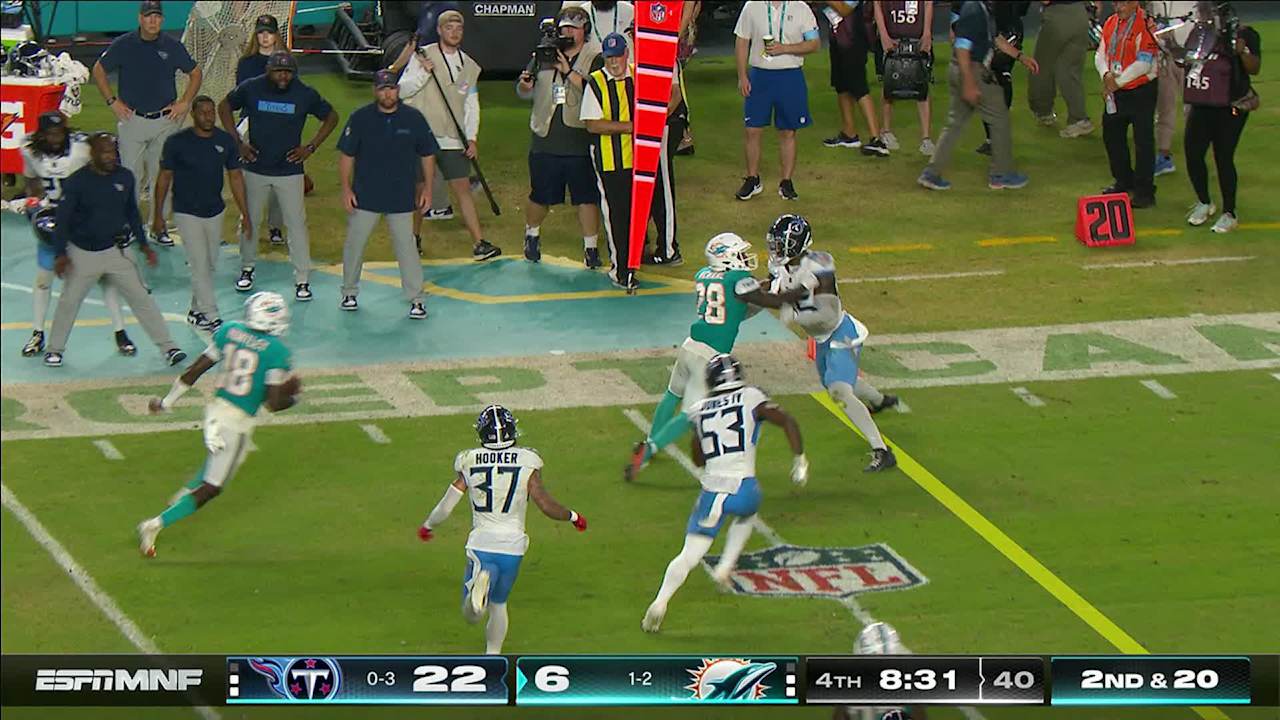 Miami Dolphins quarterback Tyler Huntley's valiant reach for first-down ...