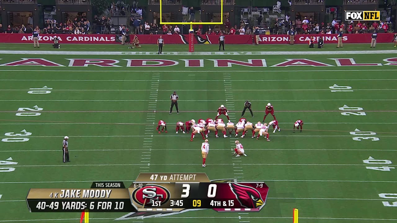 San Francisco 49ers' kicker Jake Moody's second field goal attempt ...