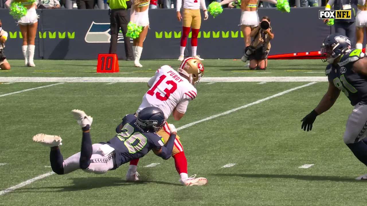 Seattle Seahawks safety Julian Love's sack of 49ers quarterback Brock ...