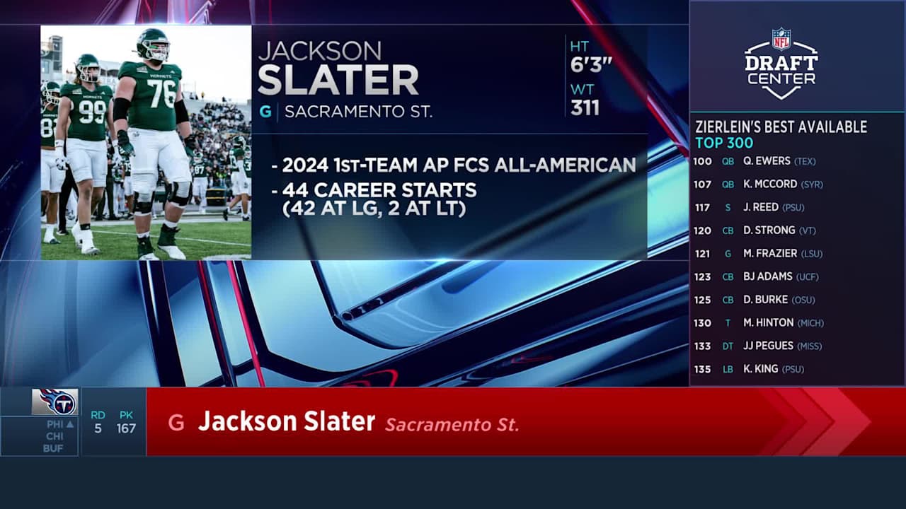 Tennessee Titans select offensive guard Jackson Slater with No. 167 ...