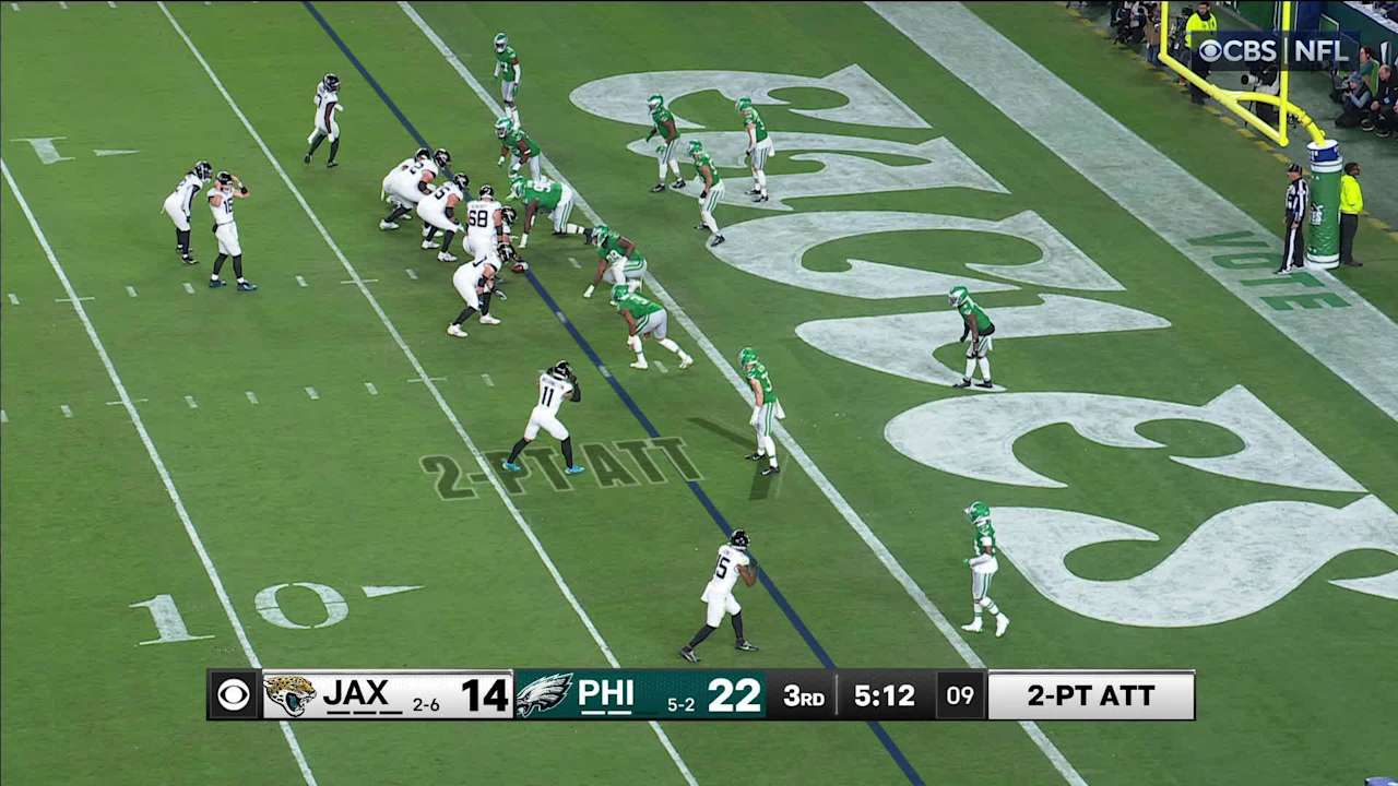 Jacksonville Jaguars second 2-point conversion cuts Philadelphia Eagles ...