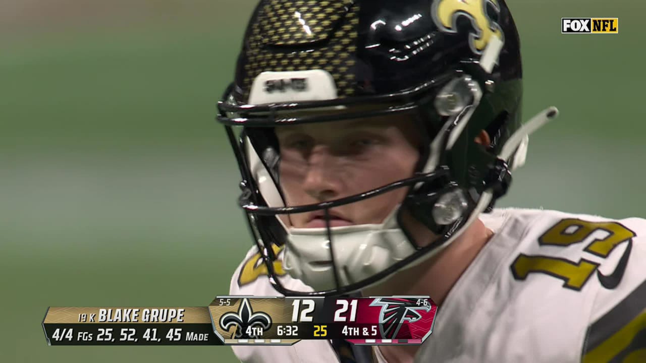 New Orleans Saints kicker Blake Grupe's 39-yard FG of game cuts Atlanta ...