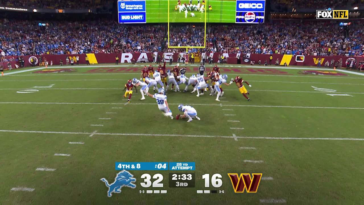 Detroit Lions kicker Jake Bates 28-yard field goal gives Lions a three ...
