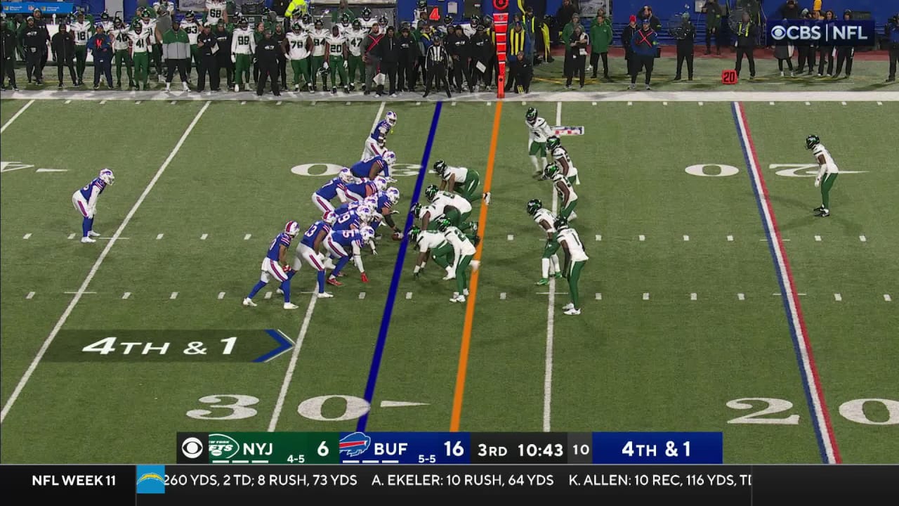 Buffalo Bills running back Ty Johnson bolts down sideline for 28-yard ...