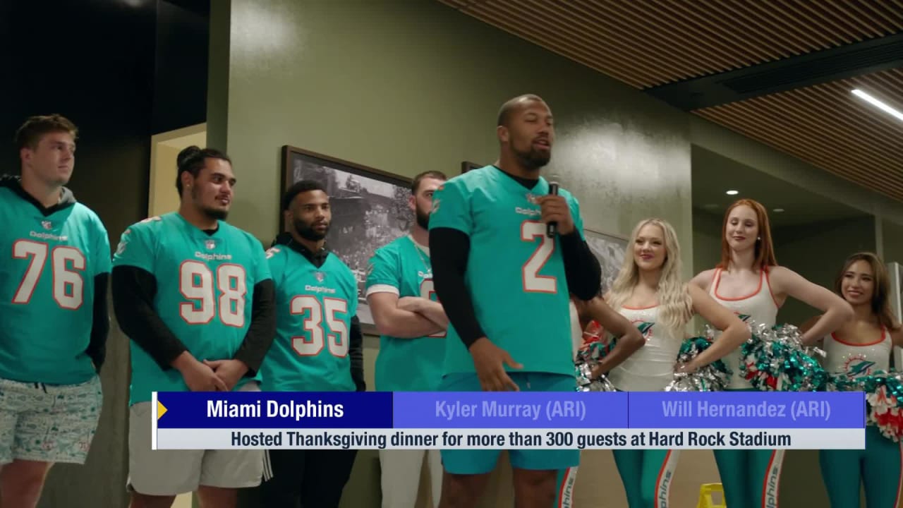 Miami Dolphins hosted Thanksgiving dinner for more than 300 guests at ...