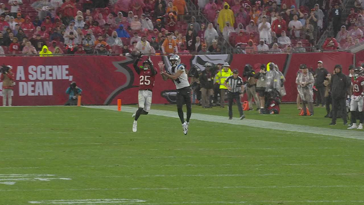 Tampa Bay Buccaneers cornerback Jacob Parrish's second interception of ...