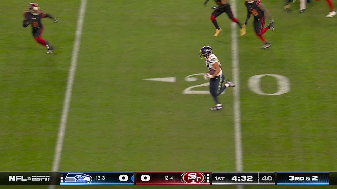 Seattle Seahawks running back Zach Charbonnet's 27-yard touchdown run ...