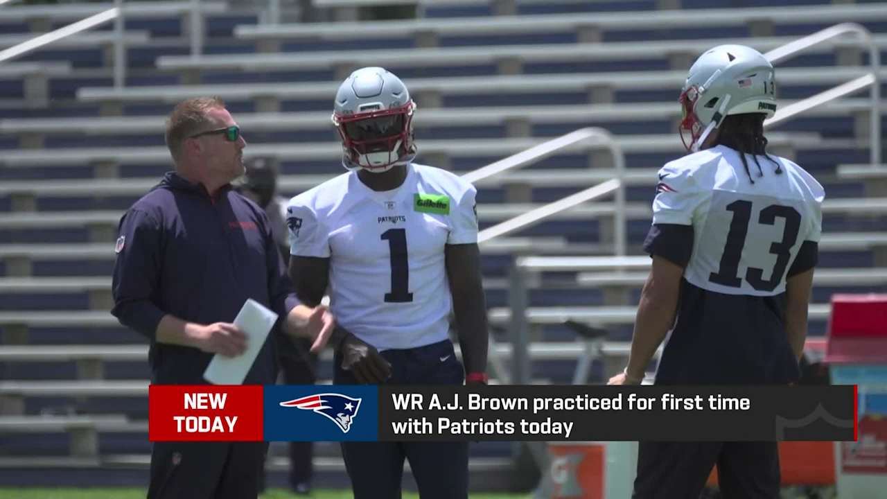 Wide receiver A.J. Brown takes the practice field for the first time as ...