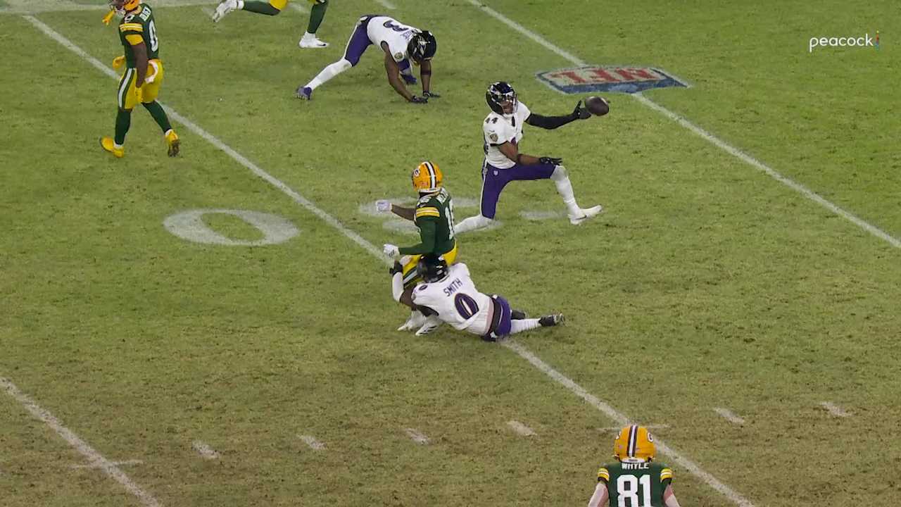 Green Bay Packers cornerback Bo Melton mishandles quarterback Clayton ...