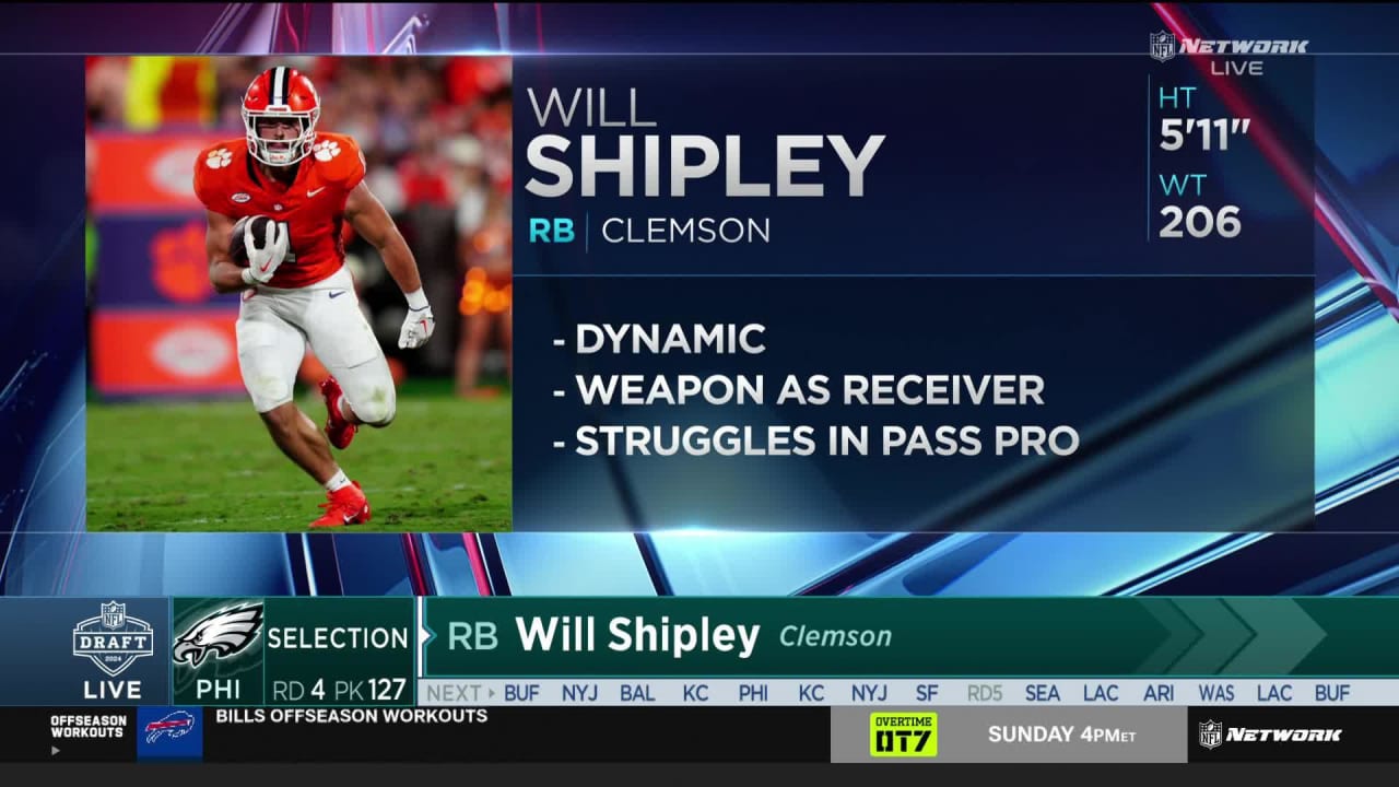 Philadelphia Eagles select running back Will Shipley with No. 127 pick ...