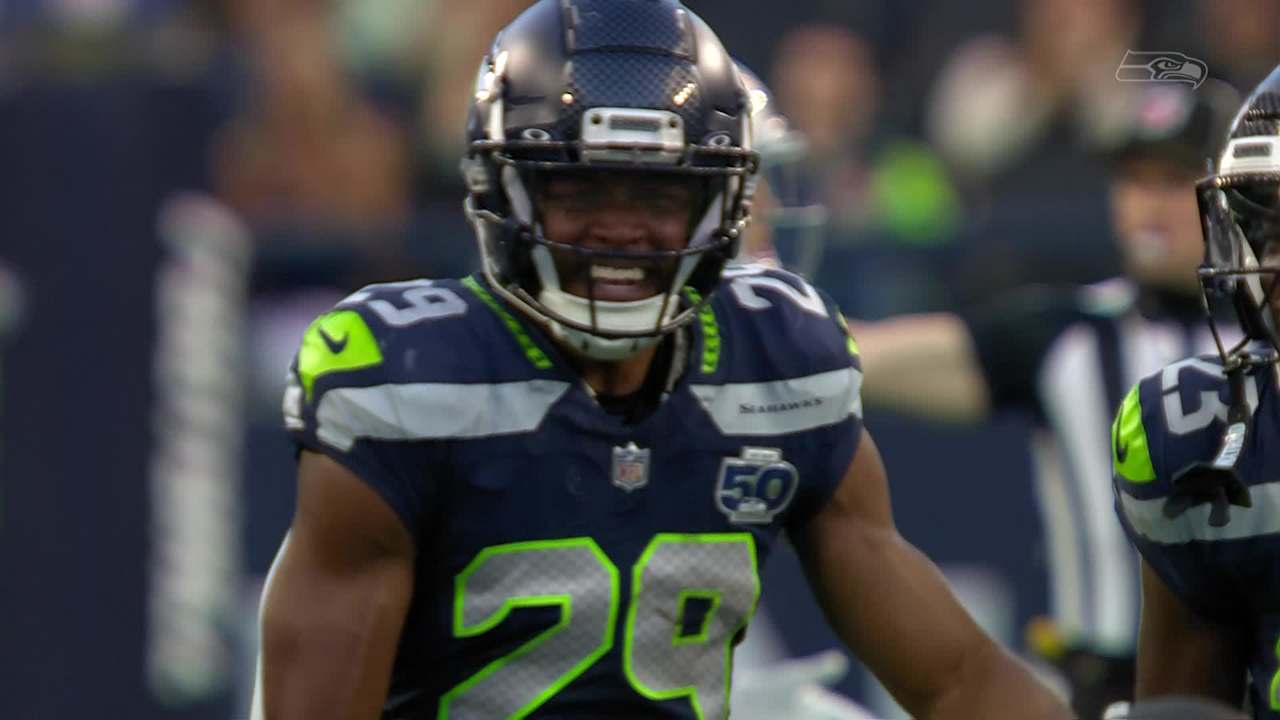 Seattle Seahawks cornerback Josh Jobe gets under quarterback Aidan O ...