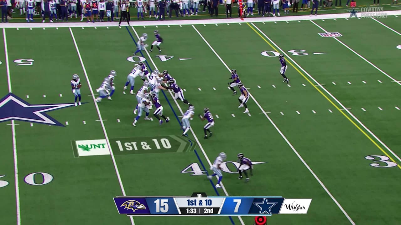 Baltimore Ravens safety Reuben Lowery leaps in endzone to intercept ...