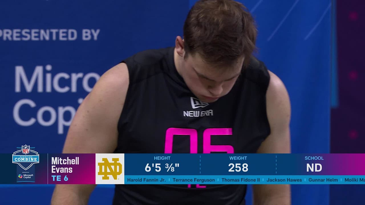 Tight end Mitchell Evans runs official 4.74-second 40-yard dash at 2025 ...
