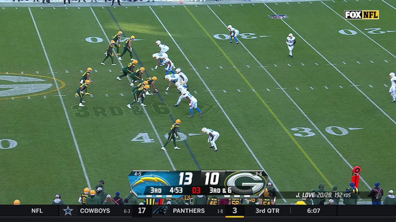 Los Angeles Chargers linebacker Khalil Mack contains Green Bay Packers ...