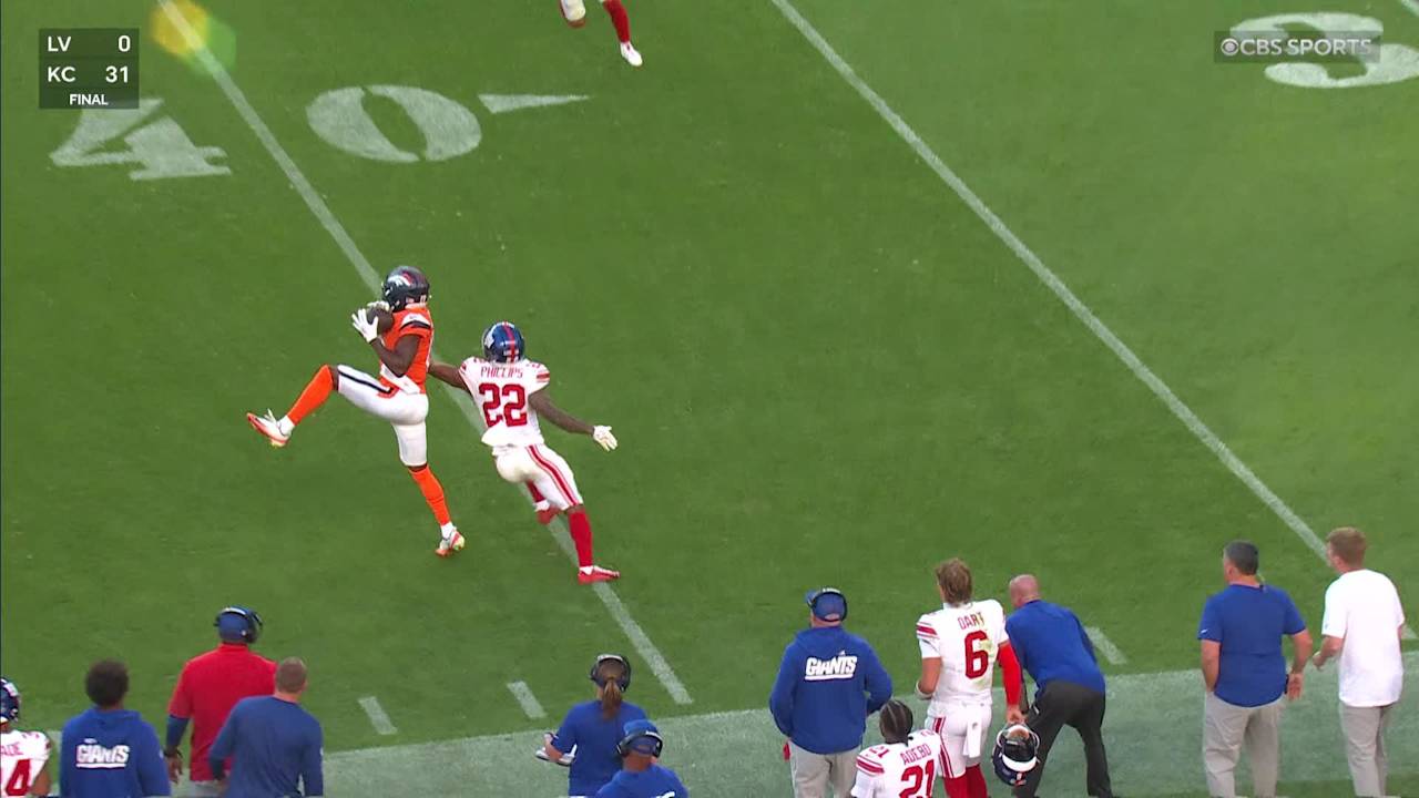 Denver Broncos quarterback Bo Nix dials launch codes to wide receiver Marvin Mims Jr. for 31 ...