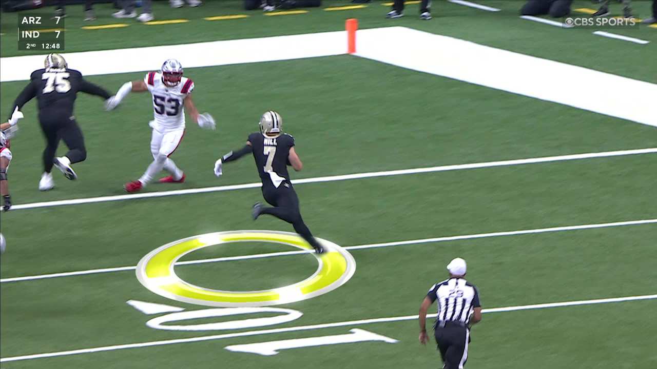 New Orleans Saints tight end Taysom Hill's first touchdown of 2025 ...