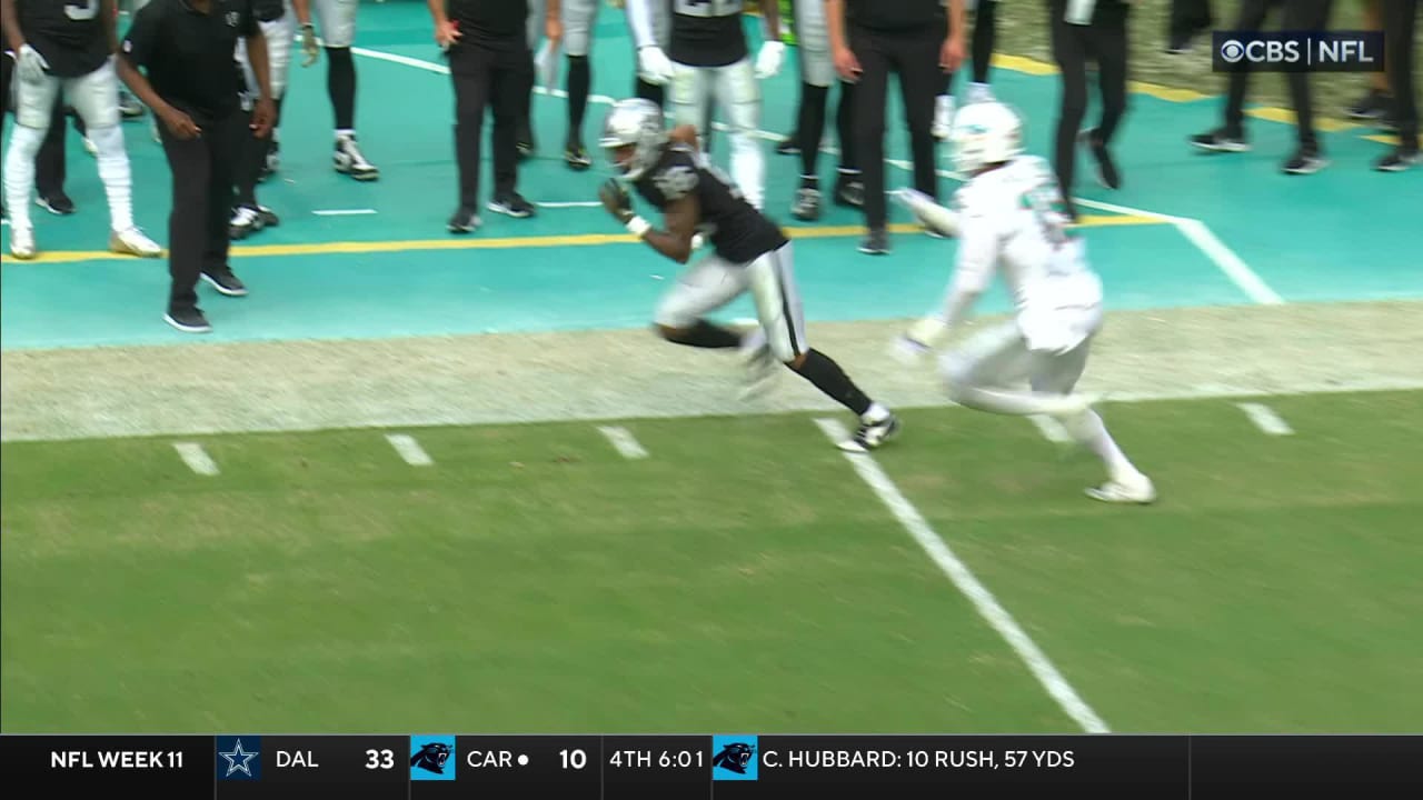 Las Vegas Raiders wide receiver Jakobi Meyers' third catch of game goes for 24-yard gain in ...