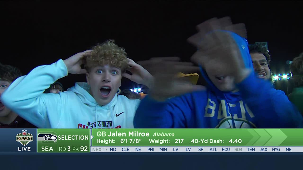 Seattle Seahawks select quarterback Jalen Milroe with No. 92 pick in ...