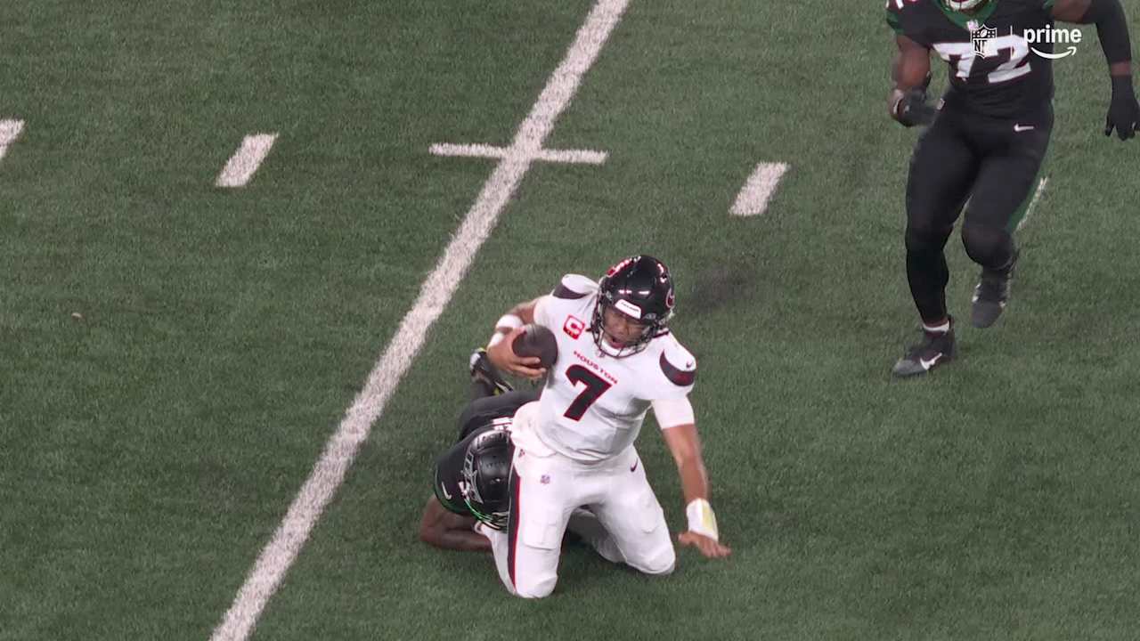 New York Jets cornerback D.J. Reed's first sack since 2018 puts Houston ...