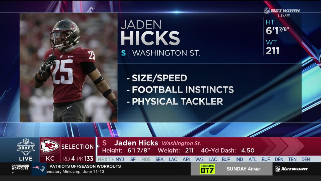 Kansas City Chiefs select safety Jaden Hicks with No. 133 pick in 2024 ...