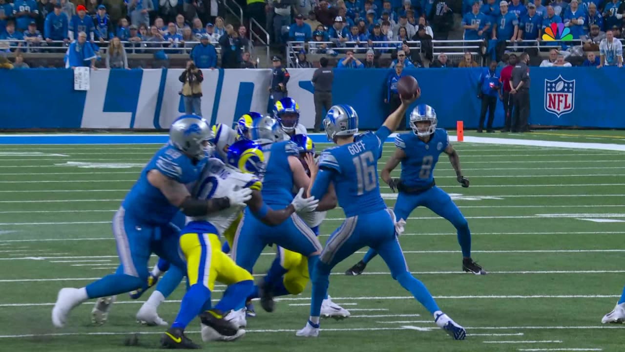 Detroit Lions quarterback Jared Goff's 11-yard throw to Lions wide ...