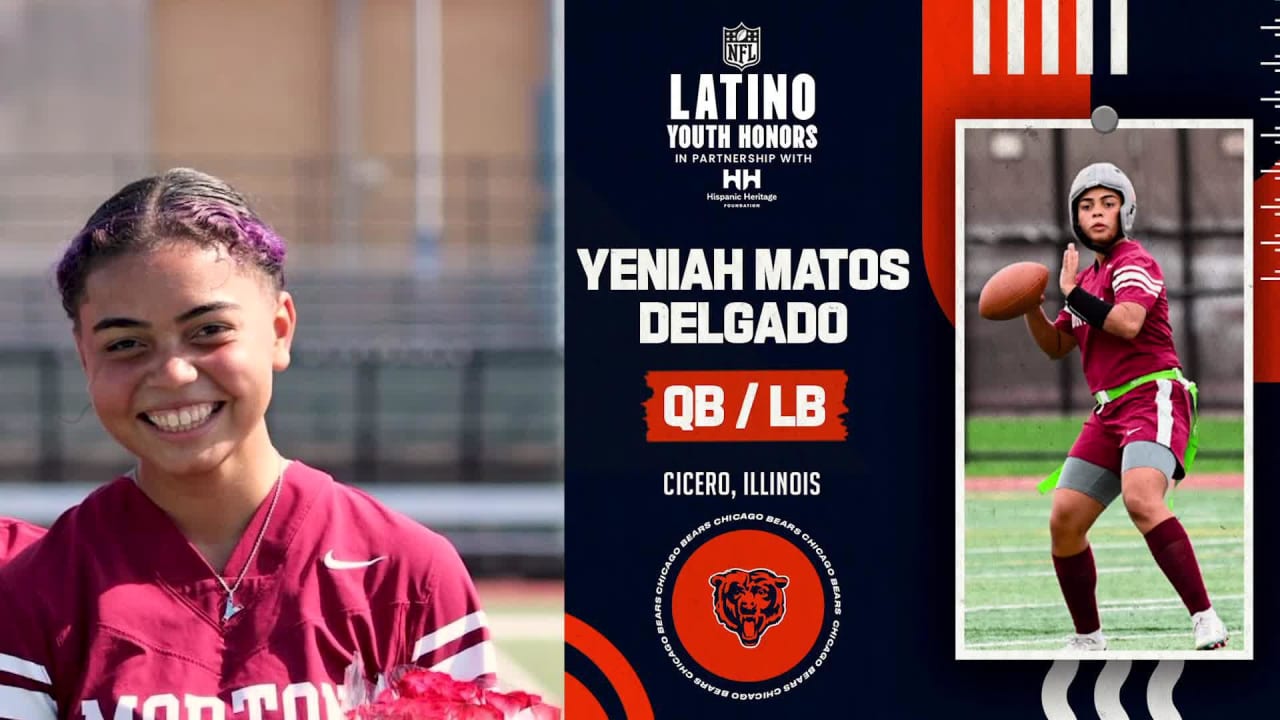 Quarterback and linebacker Yeniah Matos Delgado NFL Latino Youth Honors ...