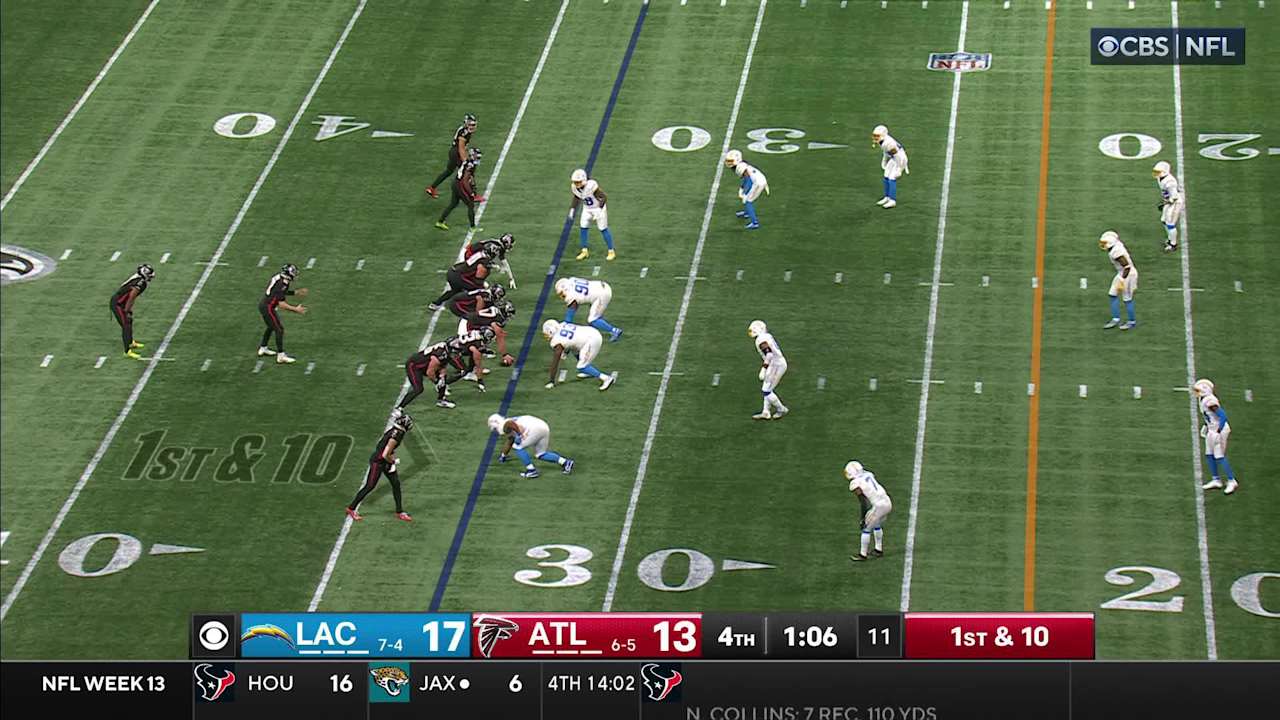 Los Angeles Chargers' defensive lineman Teair Tart's strip-sack of ...