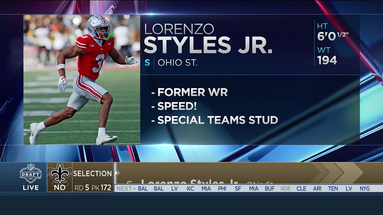 New Orleans Saints select defensive back Lorenzo Styles Jr. with No ...